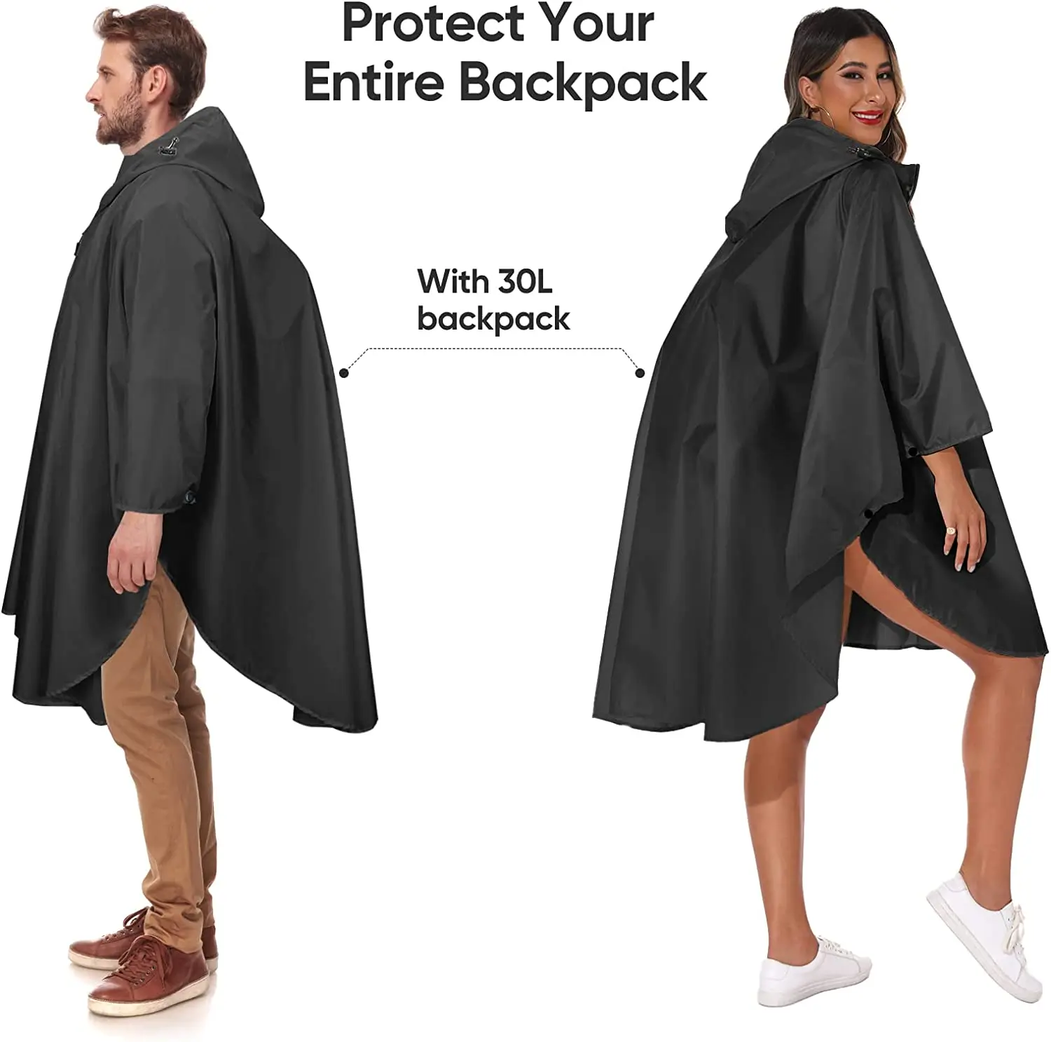 WOQI New Lightweight Waterproof Raincoat Hiking Color Raincoat Outdoor ...