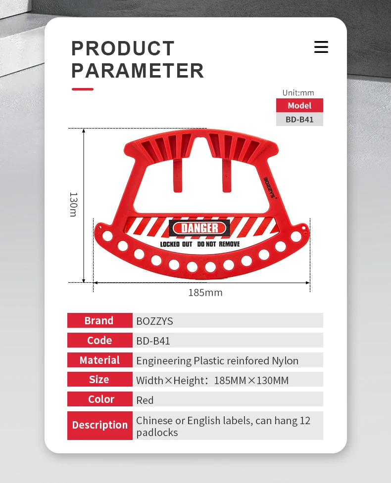 Holds Up To 12 Padlocks Safety Padlock Caddy For Safety Lockout-tagout ...