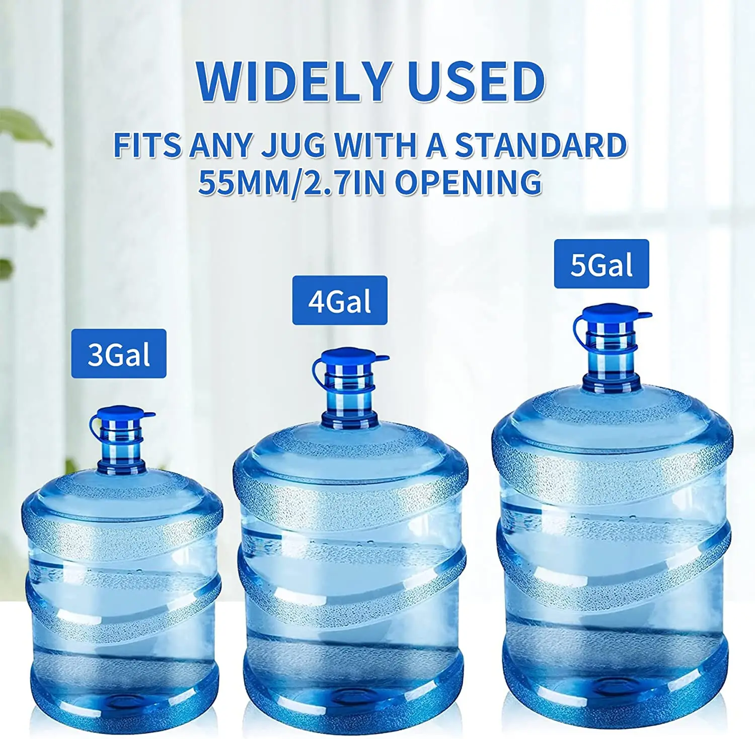 5 Gallon Silicone Reusable Water Jug Plug Caps - Non Spill