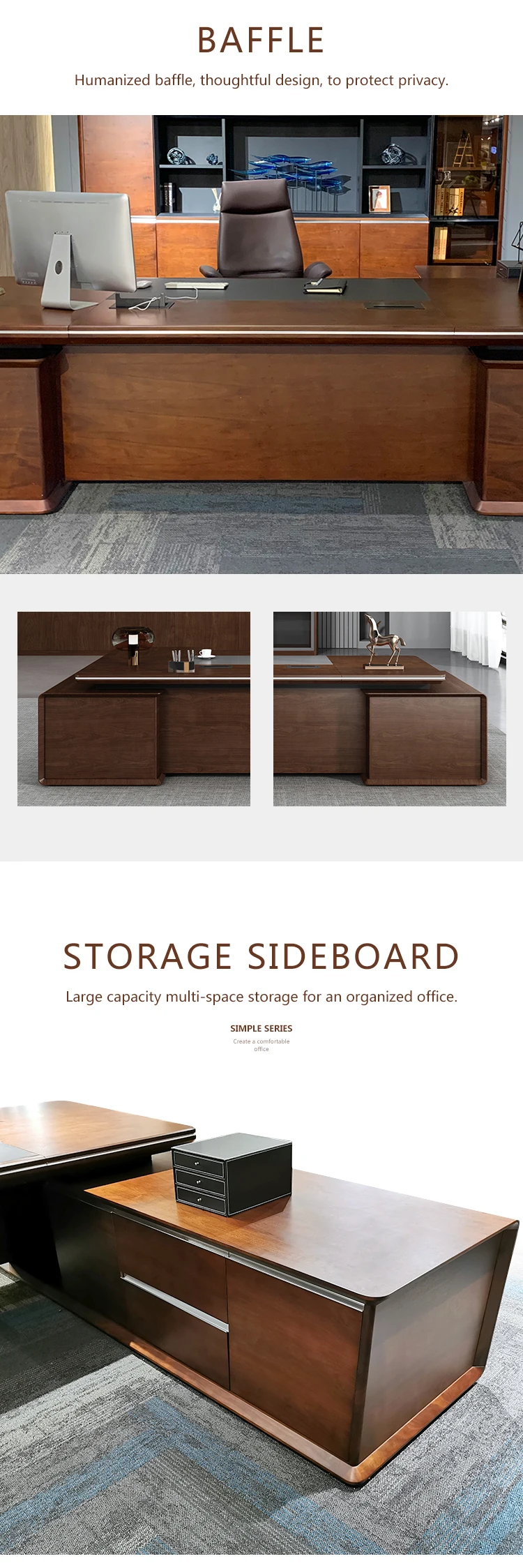 Luxury Home Office Computer Desk Manager Office Desk Fancy Office Table ...