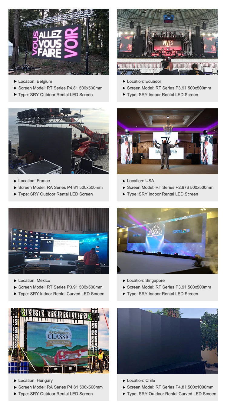 500x500mm Indoor Outdoor Giant Stage Background Led Video Wall P2.6 P2 ...