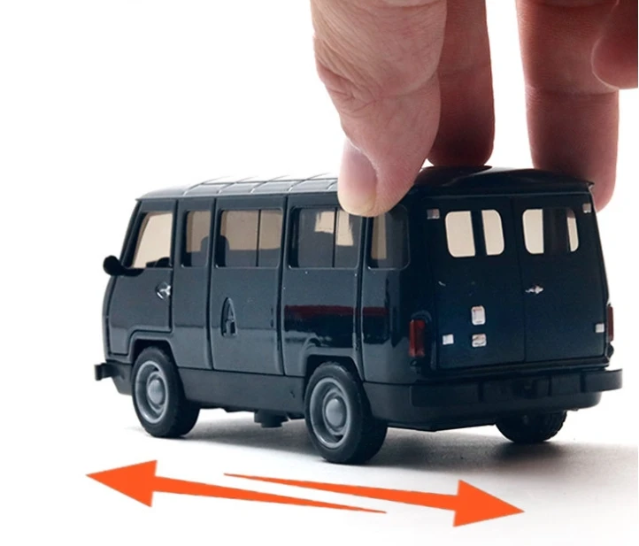 1:36 Scale Minibus Toy Die Cast Bus Model with 3 Doors, Pull Back ...