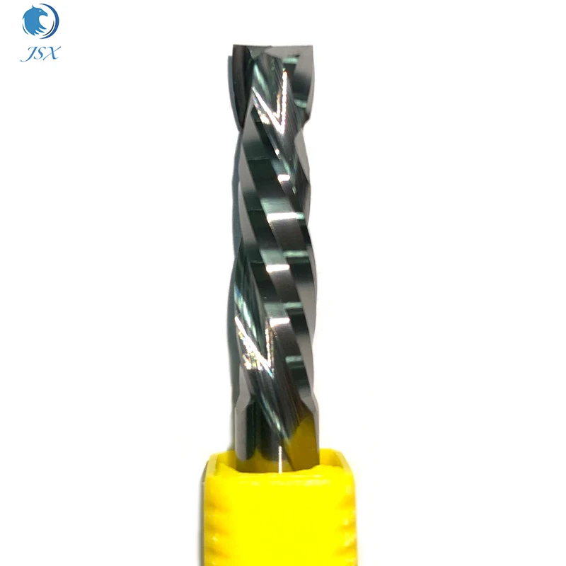 Two Flute Spiral Up And Down Compression End Mill Wood Bit 1/4 Carbide ...