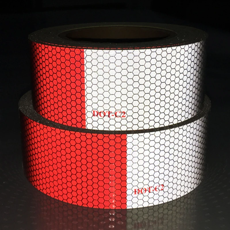 DOT-C2 Red White Vehicle Reflective Warning Tape Reflectorized Sticker ...