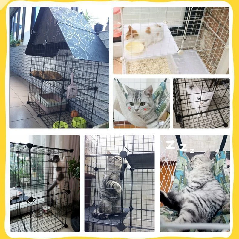 2-tier Steel Corner Cat House With Upgraded Platform Metal Villa For ...