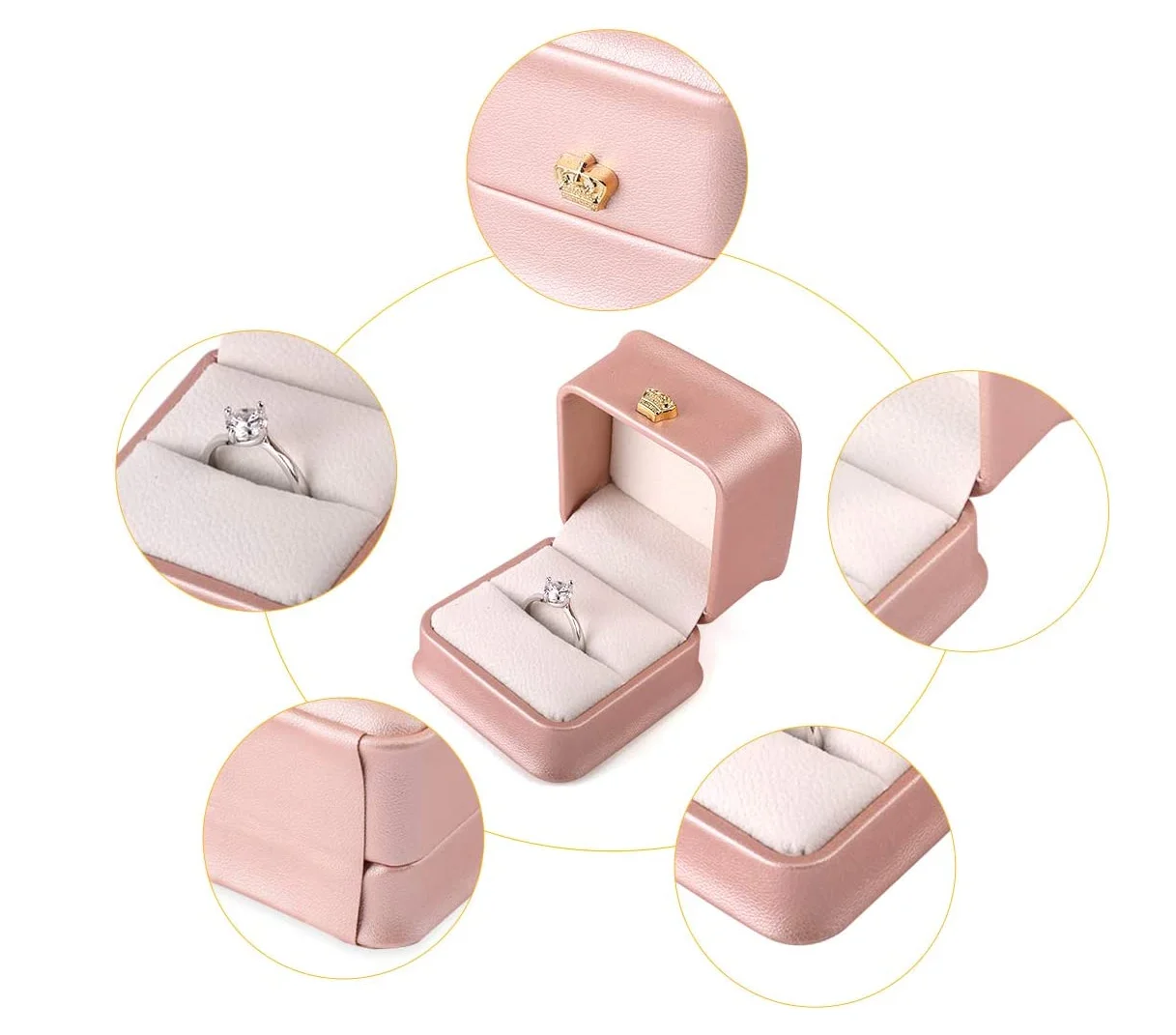 2023 Custom Personal Logo One Dark Green Leather Single Ring Package ...