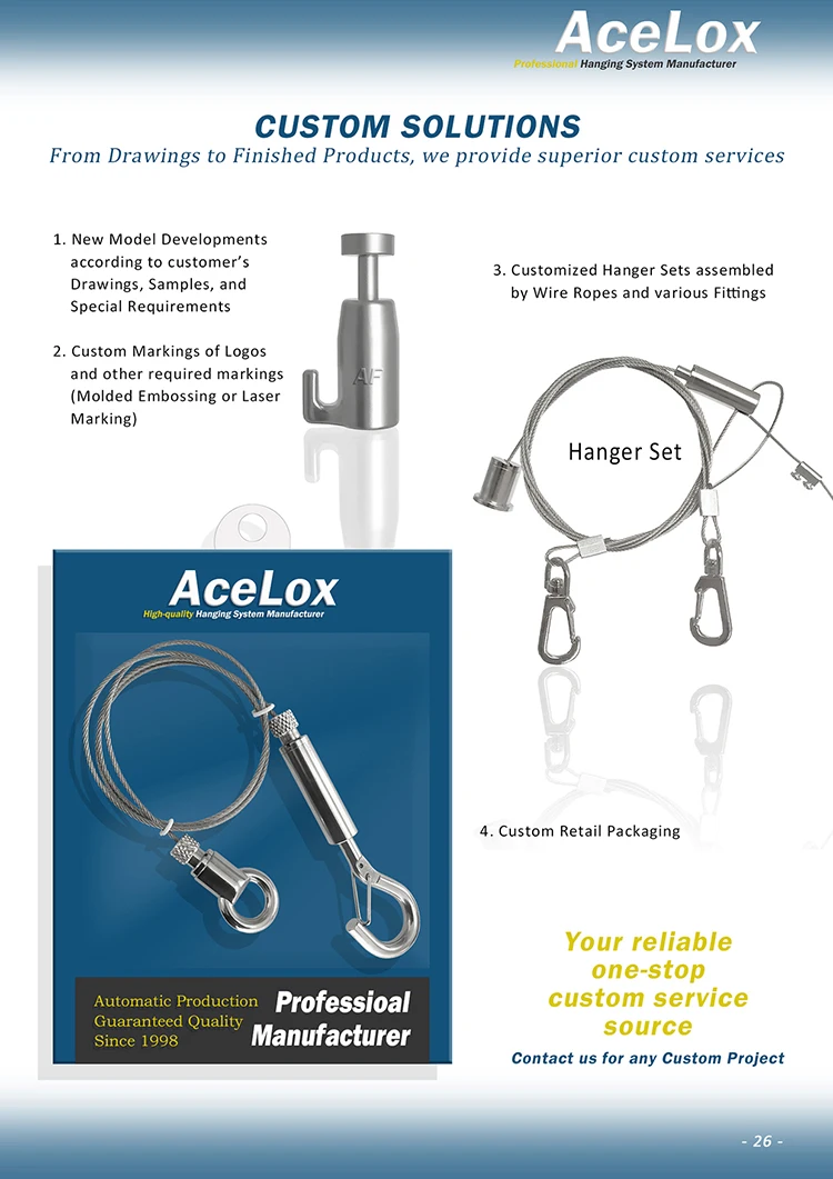 Acelox Wire Rope Slider With Ring Of High Quality Removable Hanging ...