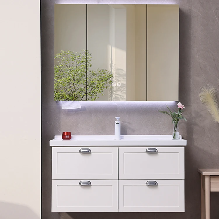 Hotel Small Vanity Hand Wash Basin Single Sink Bathroom Cabinet Solid ...