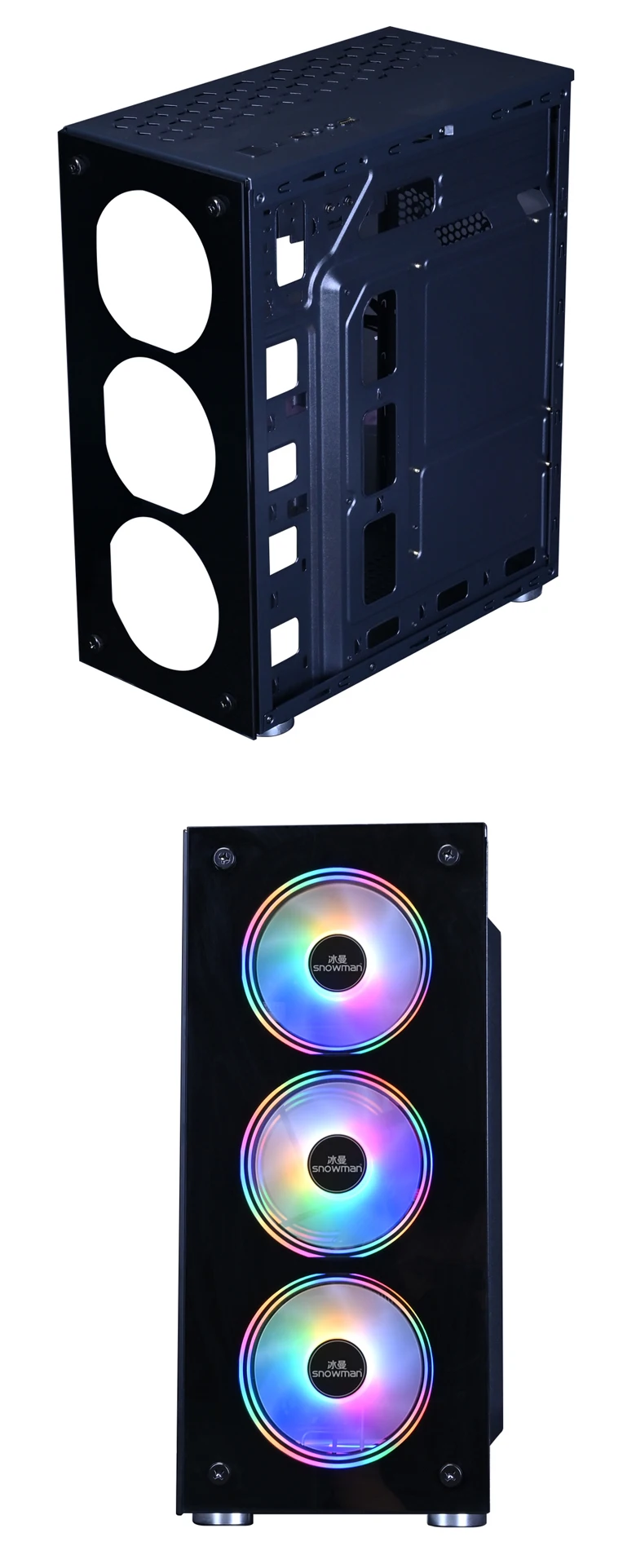 SNOWMAN PC Cabinet - Gaming ATX Mid Tower with RGB Fans