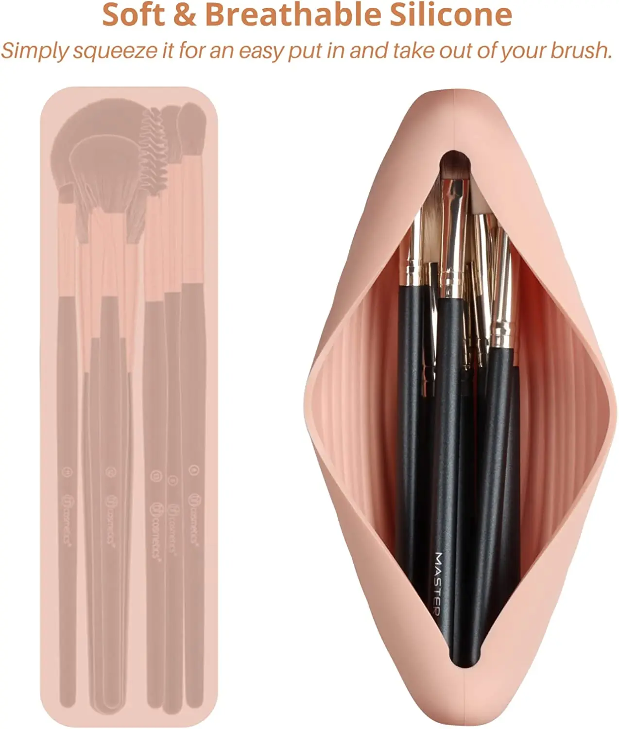 Portable Silicone Travel Makeup Brush Holder Soft And Sleek Silicone ...