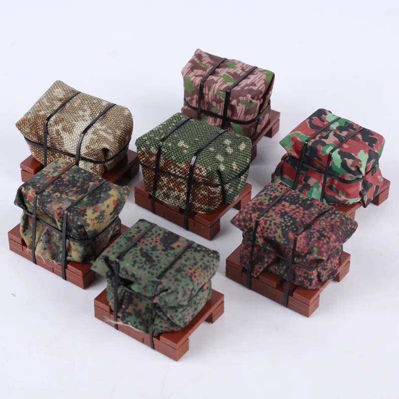 WW2 Military Mini soldier Figure Army Camouflage supply airdrop box ...