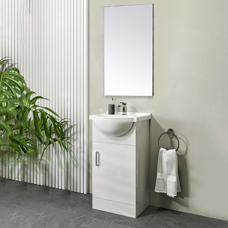 Classic Small Free Standing White Mdf Wooden Washroom Lavatory Cabinet ...