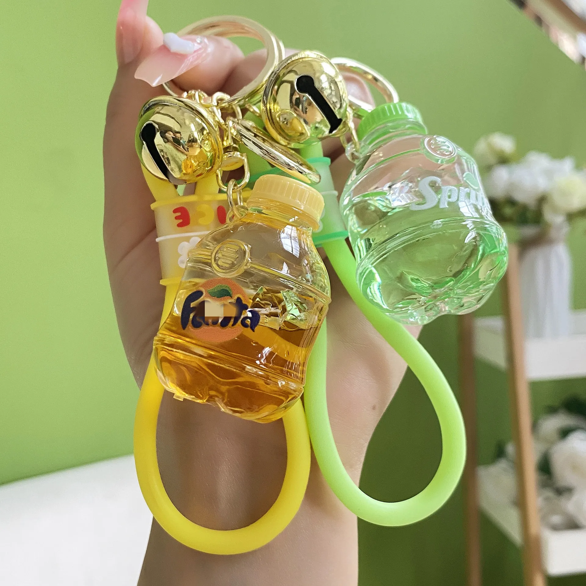 Cartoon Bubble Boba Milk Tea Keychain Cute Liquid Filled Keychains ...