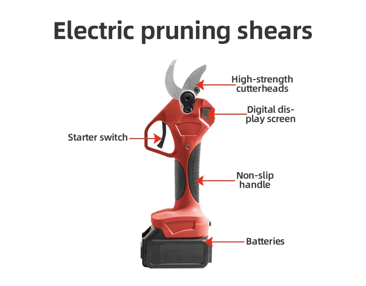High-efficiency Cordless Electric Pruning Shears Professional Battery-powered Tree Branch Pruner ...