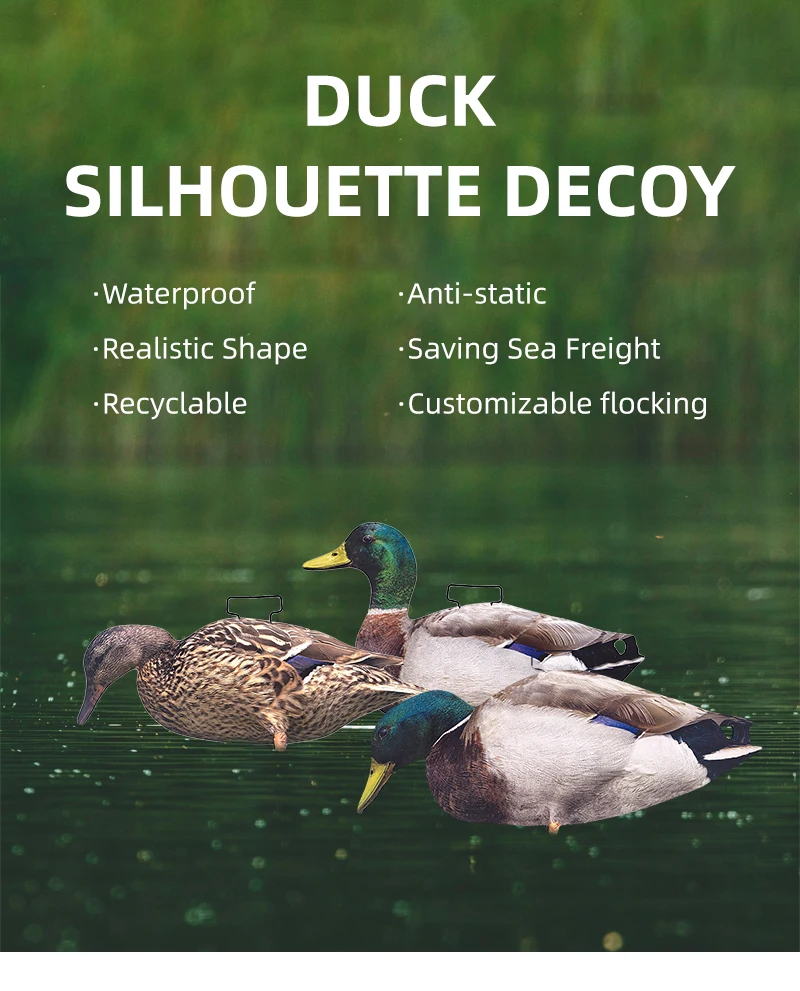 Realistic Hunting Duck Silhouette Decoy - Waterproof & Customizable