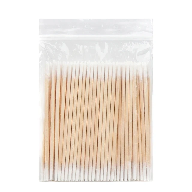 Disposable Ultra-small Double-end Wood Cotton Swab 100pcs Lint Free ...