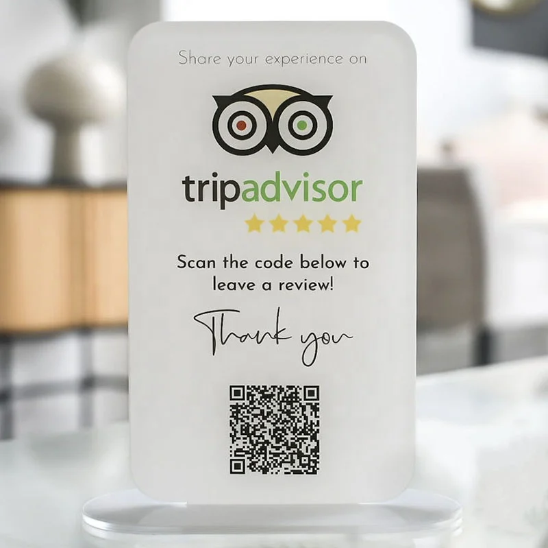 Tabletop Logo Mirror Acrylic Social Media Business Sign Laser Cute Qr ...