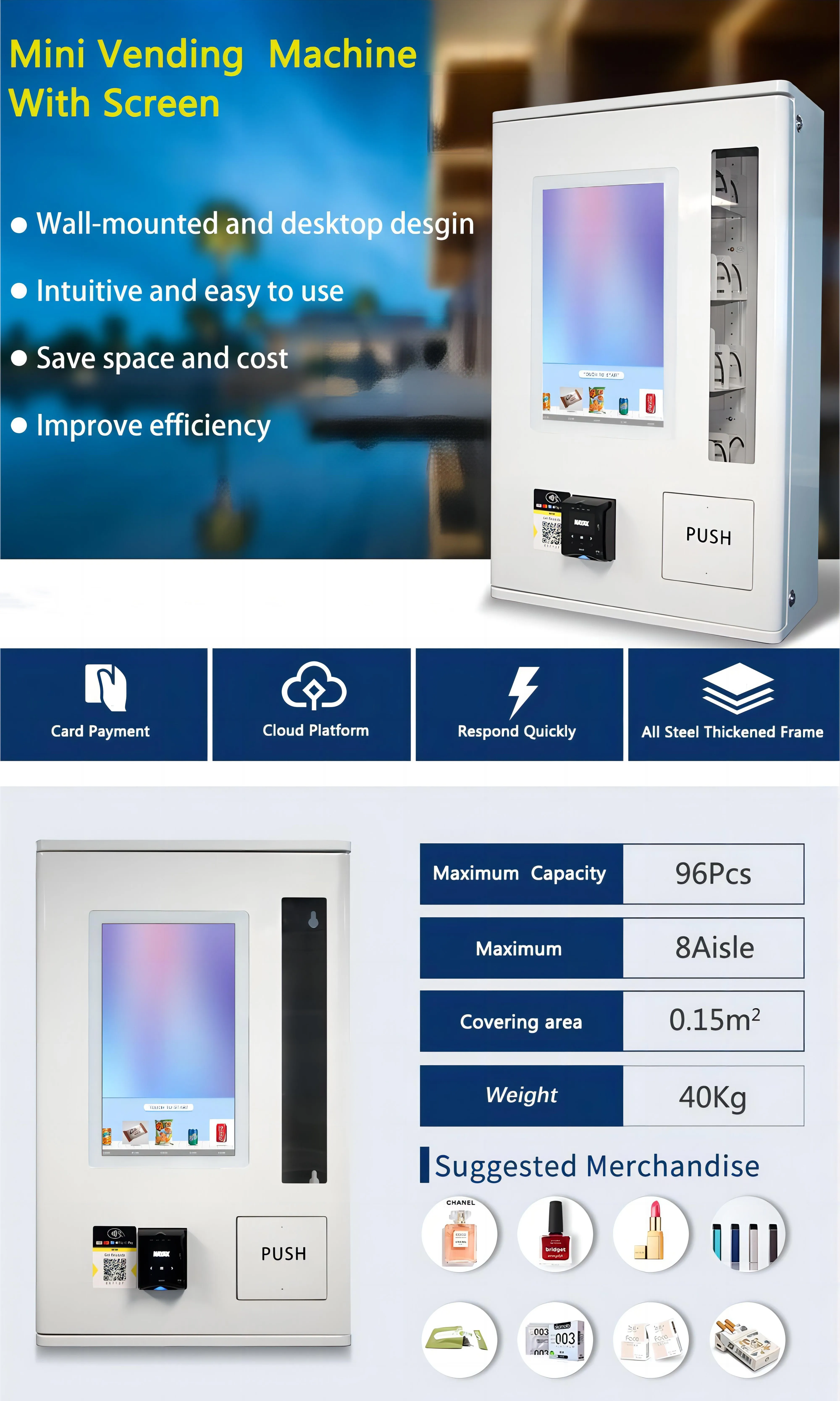 Isurpass Wall Mounted Medical Vending Machine Cigarette Vending Machine ...