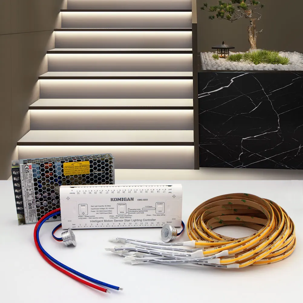 Led Staircase Lights With Sensor Motion Stairs Step Cob Flexible Led ...