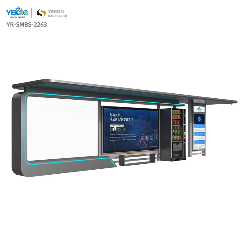 Modern Smart Bus Station Steel Structure Bus Stop Shelter Customized ...