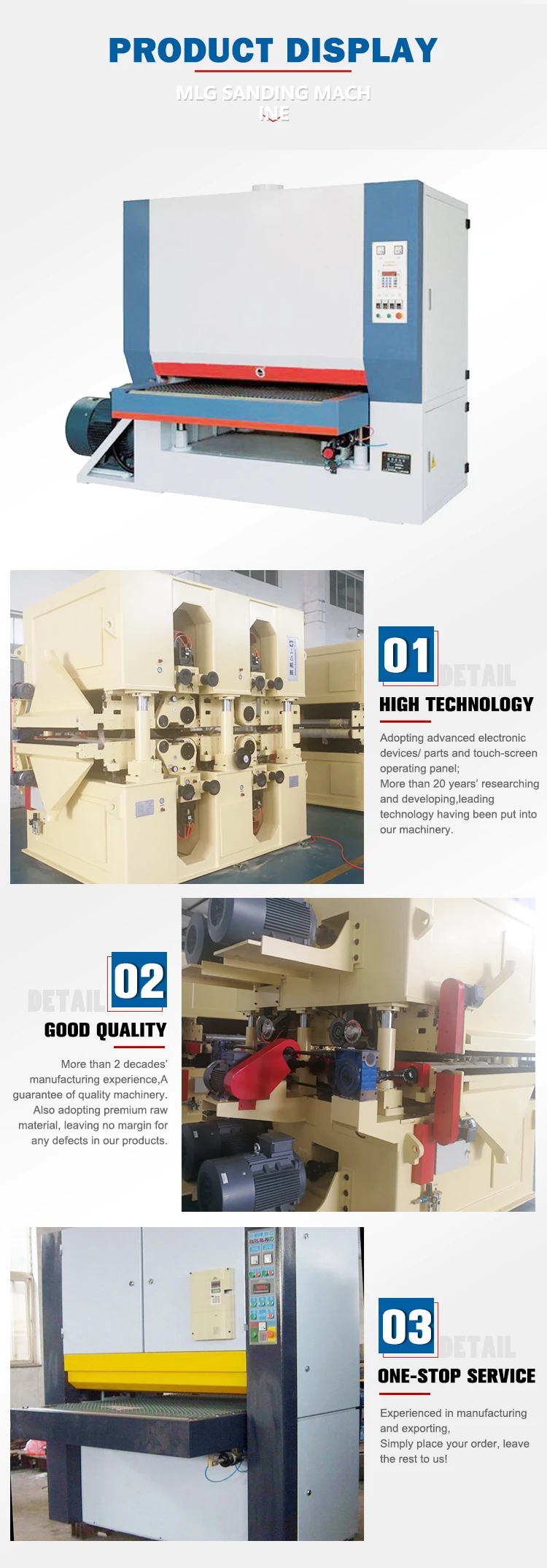 Plywood Drum Sander Wide Belt Sanding Machine For Double Side Sanding ...