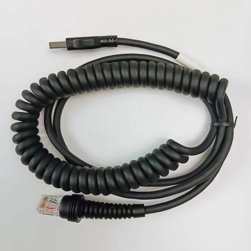 Sotesin Pure Copper USB to Rj50 Barcode Scanner Cable Coiled Spiral ...