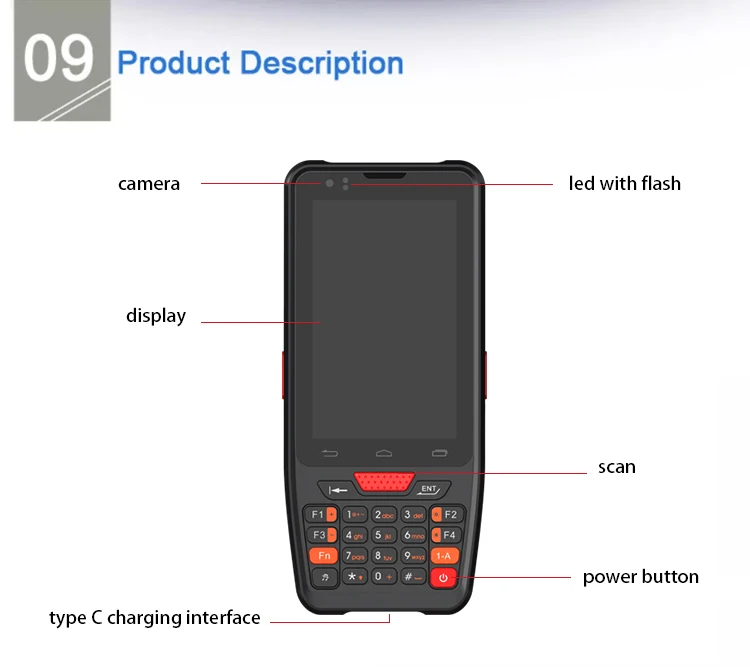 Portable Warehouse Android Smartphone Rugged Industrial Nfc Wifi Pda ...