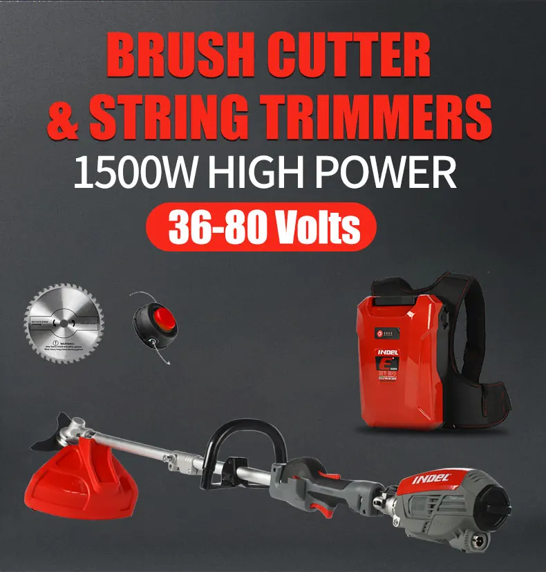 36V Electric Brush Cutter – Cordless Lawn Trimmer with Lithium Battery ...