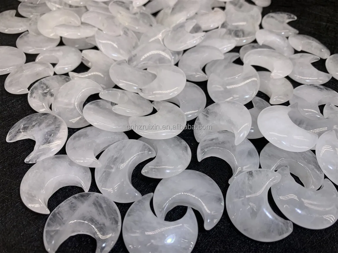 Gemstones Crescent Moon Shaped Crystal Worry Stones Gemstones Carved ...