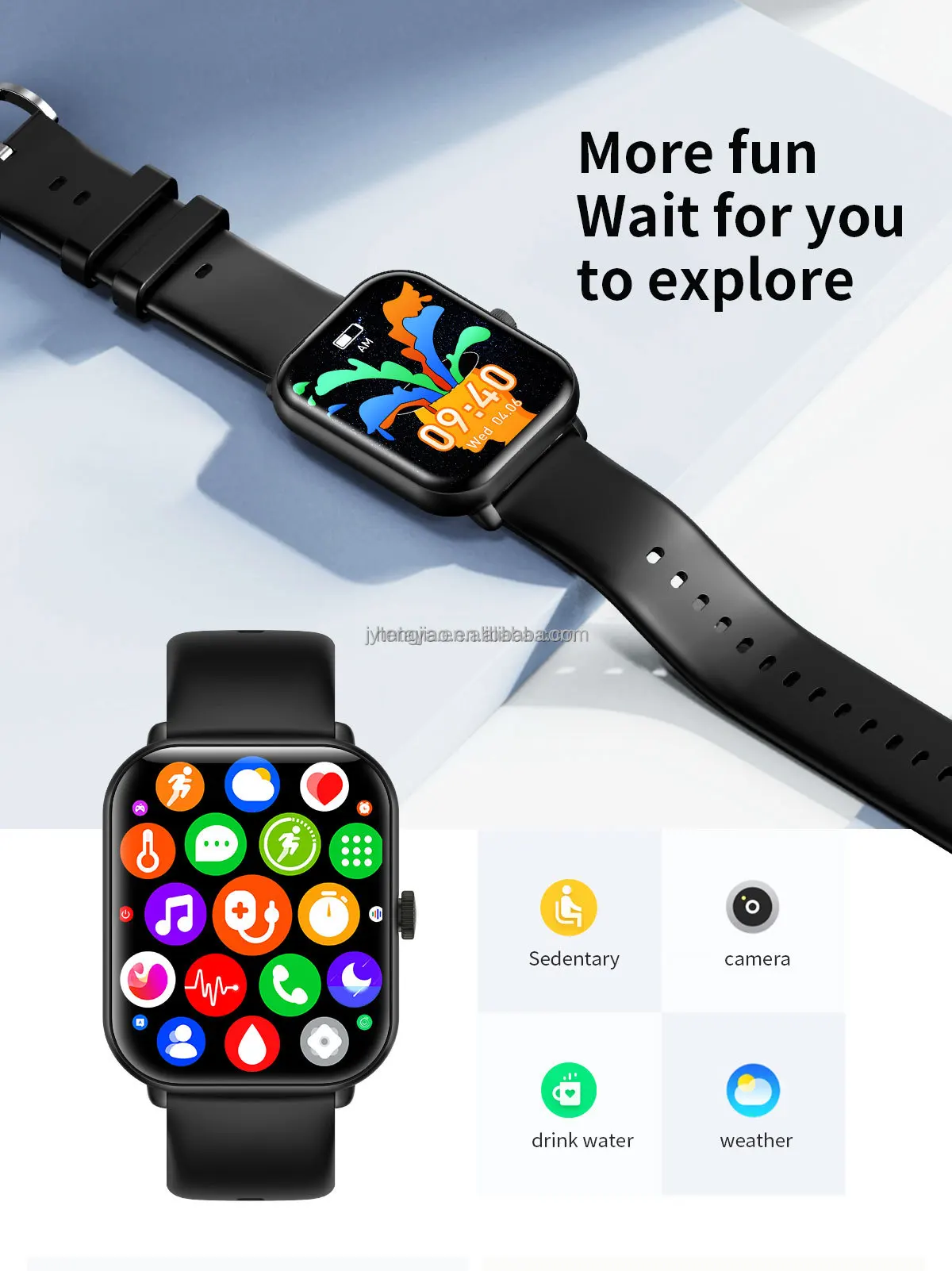L26 Big Battery Smart Watch Full Touch Heart Rate Monitoring For Men ...