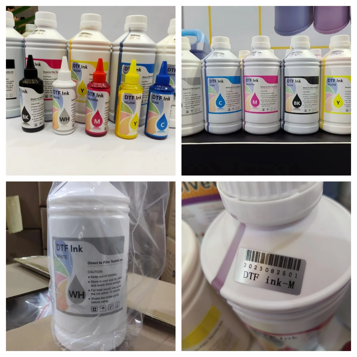 CMYK Pure White Color 1000ml DTF Ink for Epson I1600