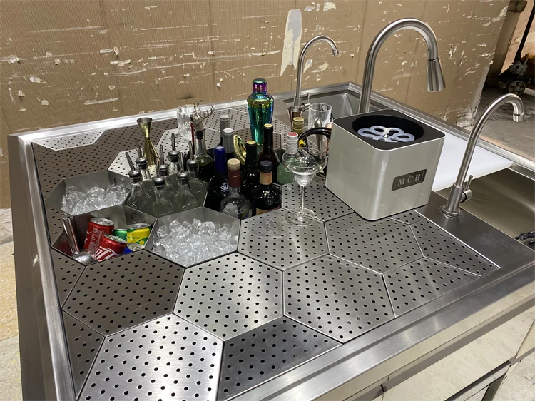 Portable Bar Counter Movable Stainless Steel Counter Cocktail Bar ...