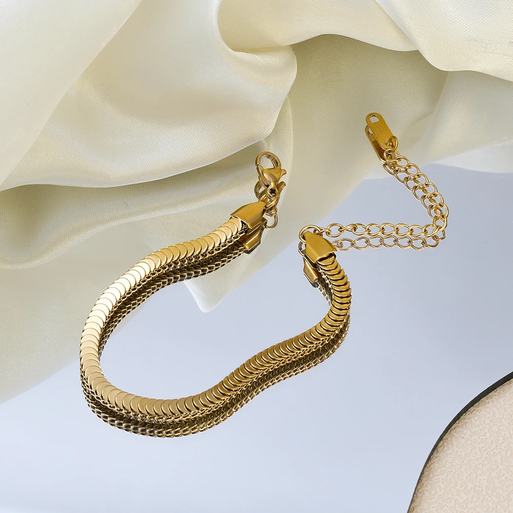 18k Gold Plated Stainless Steel Fish Scale Charm Necklace For Women