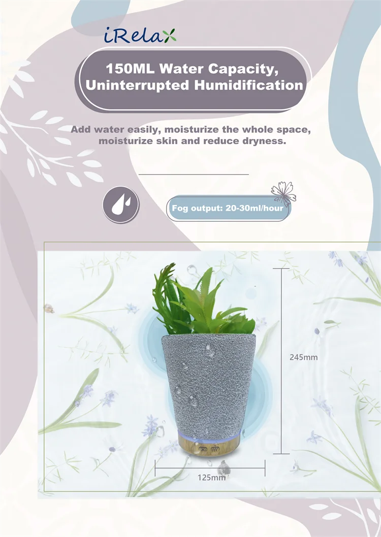 High Quality Essential Oil Enabled Multiple Colour Mood Light Plant Pot ...