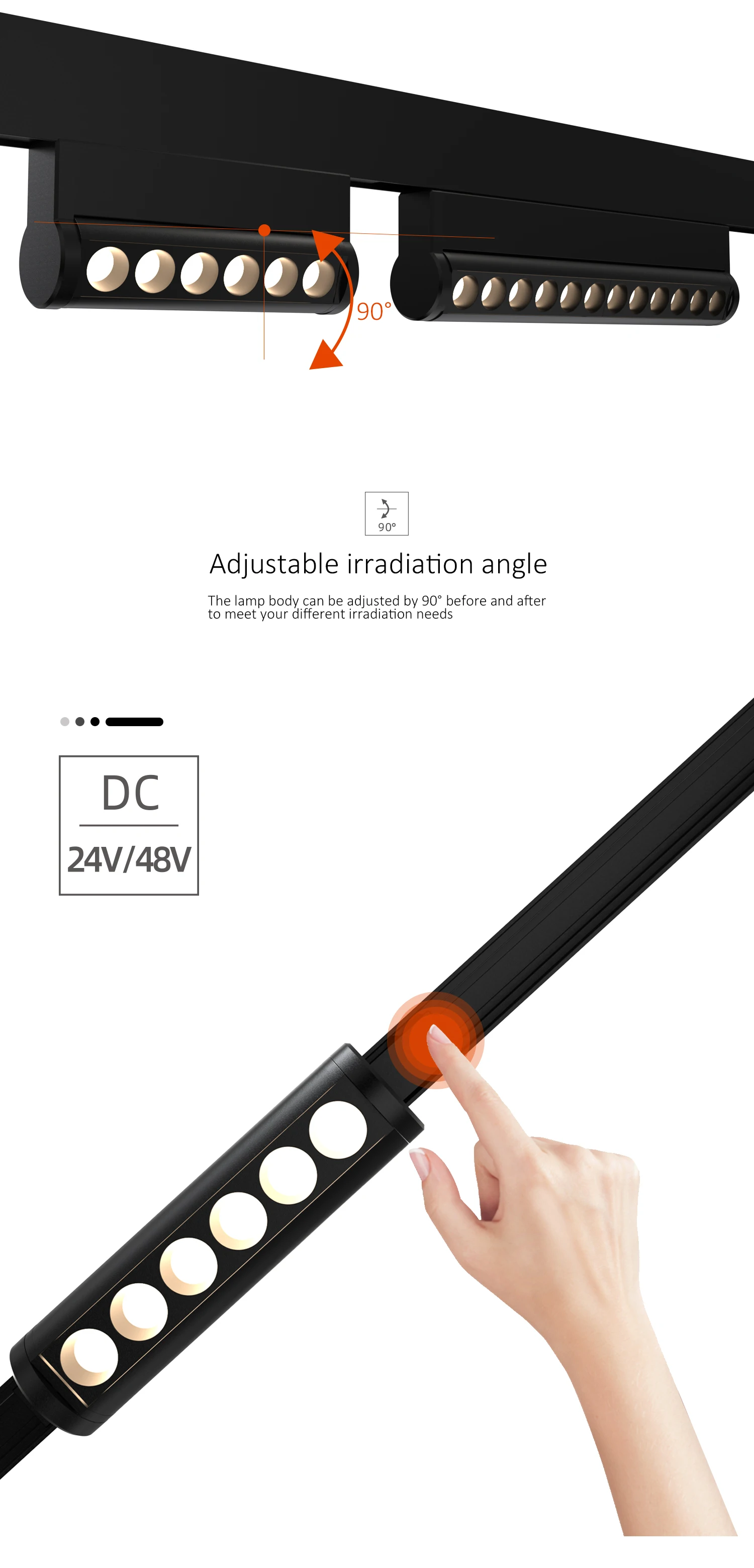 Huiheng 48V Tracklight Rail System - Dimmable LED Lighting