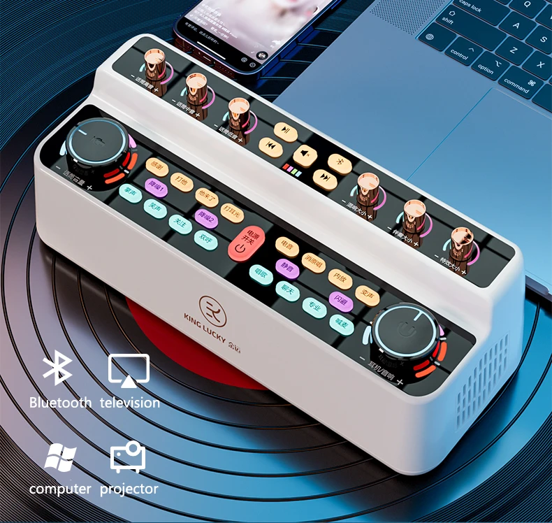 Sound Card Mixer Integrated Microphone Live Broadcast Soundcard Mobile ...