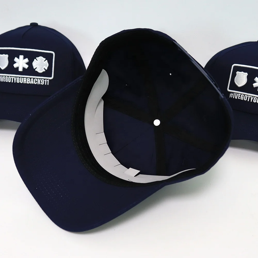 Personality 5 Panel A Frame Baseball Caps Navy Blue Cool Street Style ...