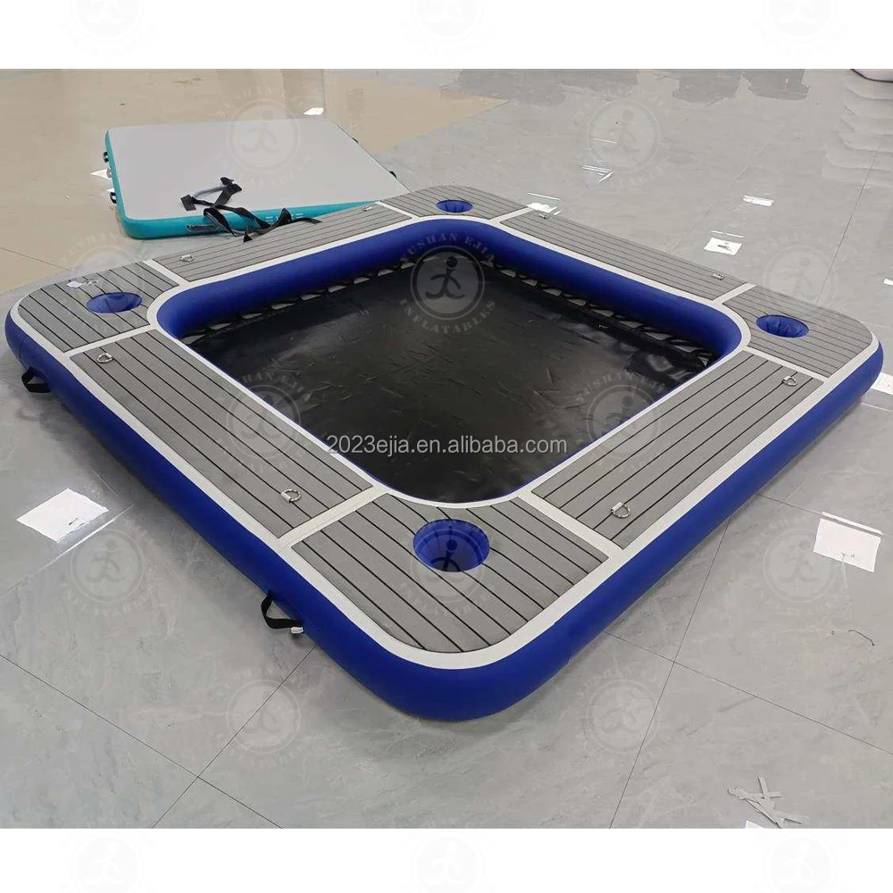 Outdoor Floating Party Dock Inflatable Swim Island Water Floating Dock ...