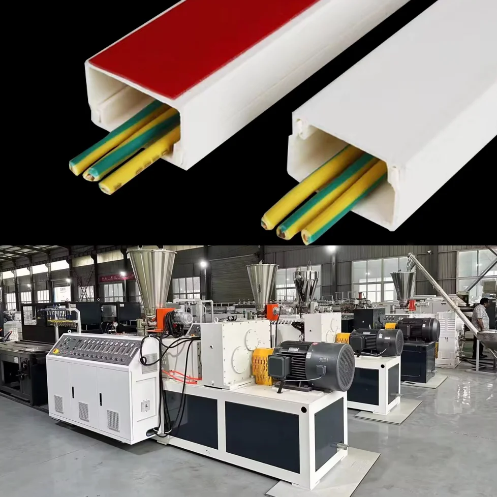 factory PVC Trunking cable conduit channel profile making extruder ...