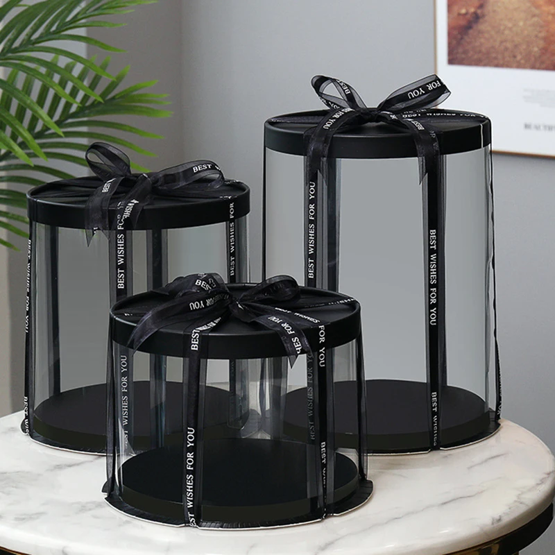 Tall Cake Box 12 Inch White 2 And 3 Tiered Layer Large Caddy Clear ...