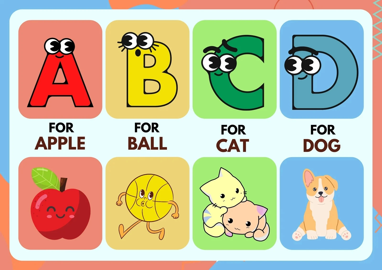 Custom Colorful Animal Alphabet Flashcards Plastic Paper Printed ...