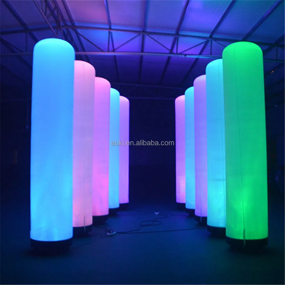 Custom logo LED Inflatable Lighting Pillar, Decoration LED Balloon ...