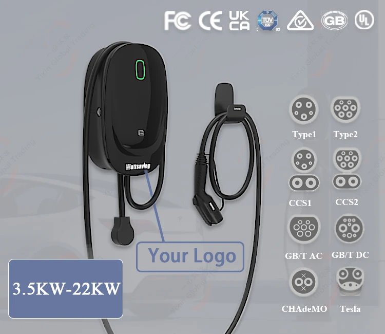 Ev Charger Floor Standing Wall-mounted Charging Stations Type2 IP65 7KW ...