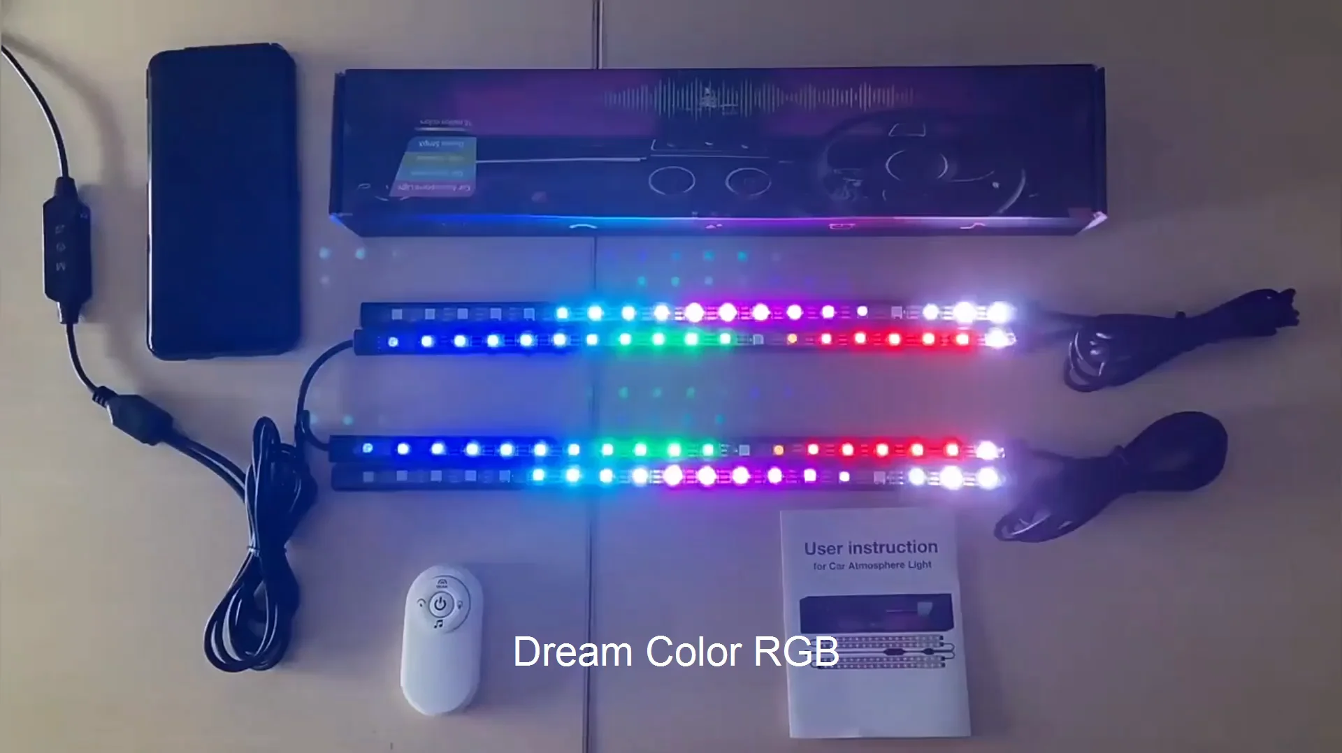 Dreamcolor Rgb Neon Auto Inside Atmosphere Decorative Lamp 76 Led App 2 ...