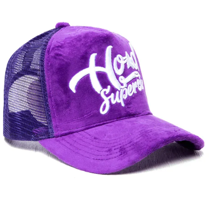 Custom 5 Panel Embroidery Velvet Trucker Hat Embroider Trucker Hat ...