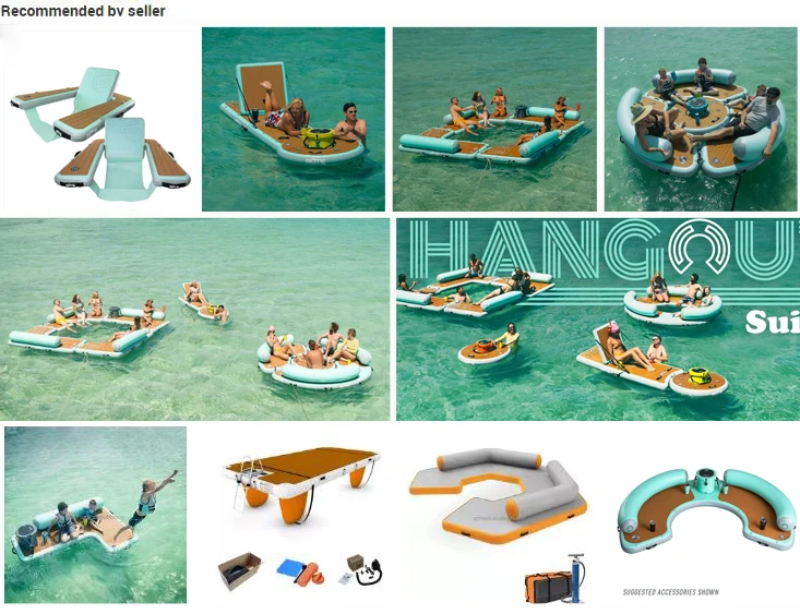 Swimming Water Inflatable Pontoon Boat Fishing Floating Platform ...