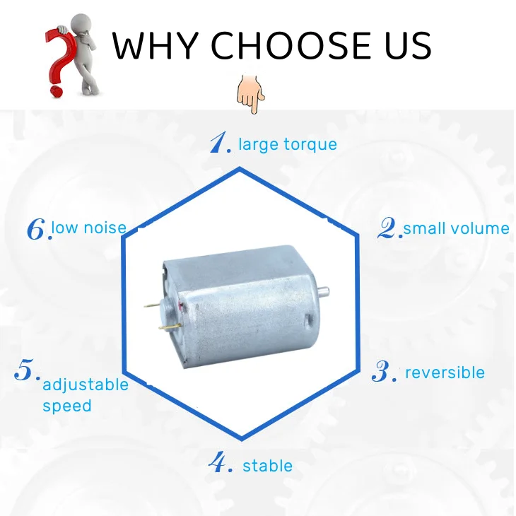 130 Mini DC Brushed Motor 3V-6V Small Permanent Magnet DC Motor for DIY ...