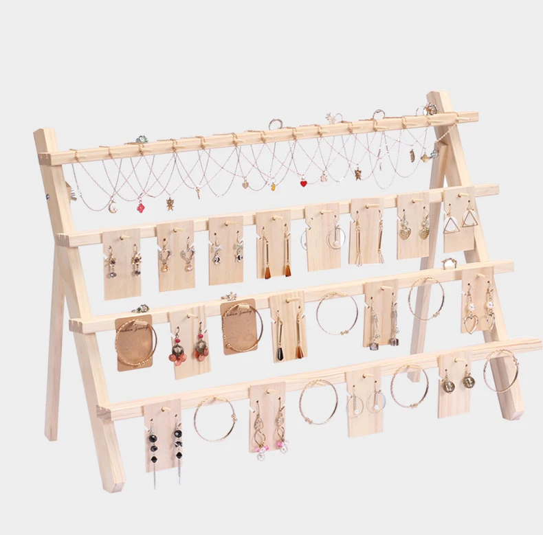 Modern Retail Wooden Earring Display Stand Storage 2 3 4 5 Tier Wood ...