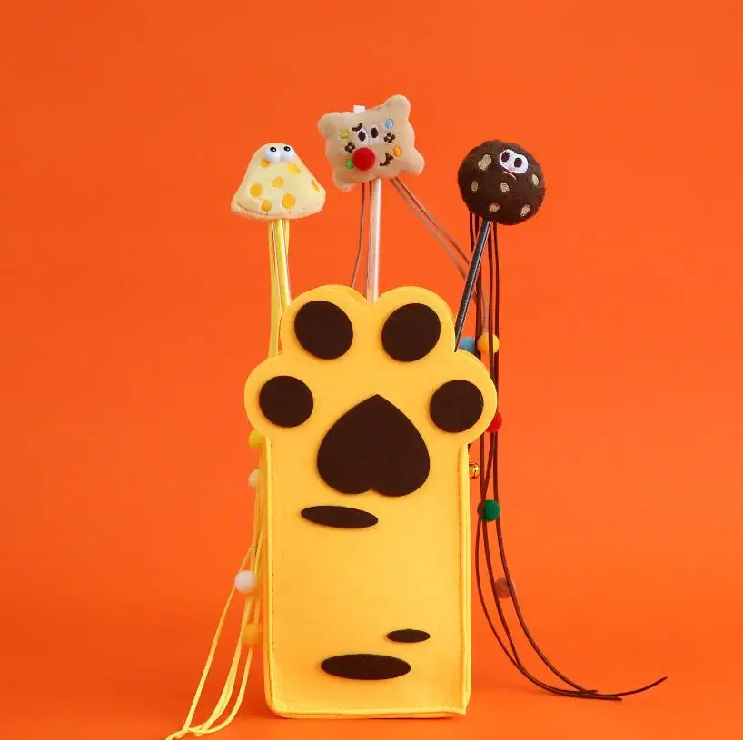 Cat Cartoon Cookie And Tickle Stick Plush Cheese Toast Fringe Ball Ball ...