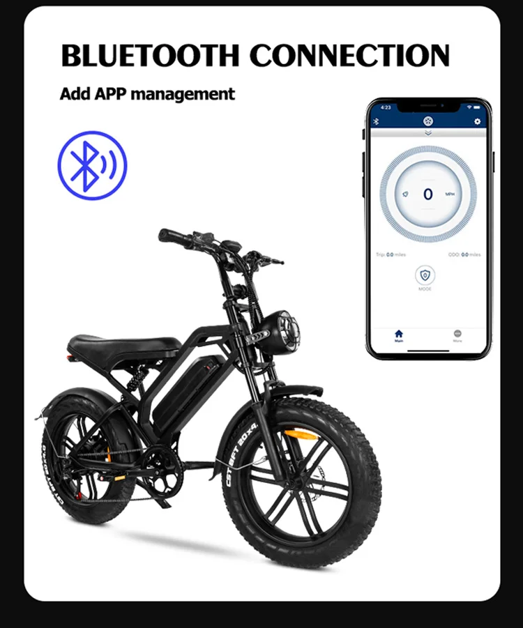 EU Warehouse New Upgrade V20 Fat Tire E-Bike Cheap Electric Bicycle ...